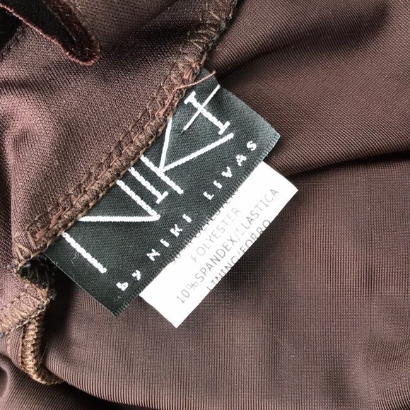 Niki Livas | Dresses | 5 Niki By Niki Livas Brown Velvet Maxi Dress ...